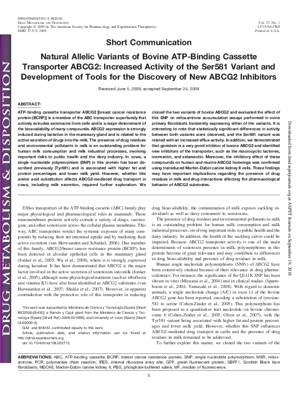 (PDF) Natural Allelic Variants of Bovine ATP-Binding Cassette ...
