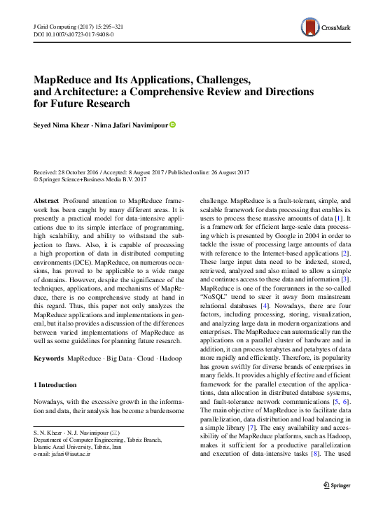(PDF) MapReduce and Its Applications, Challenges, and Architecture a ...