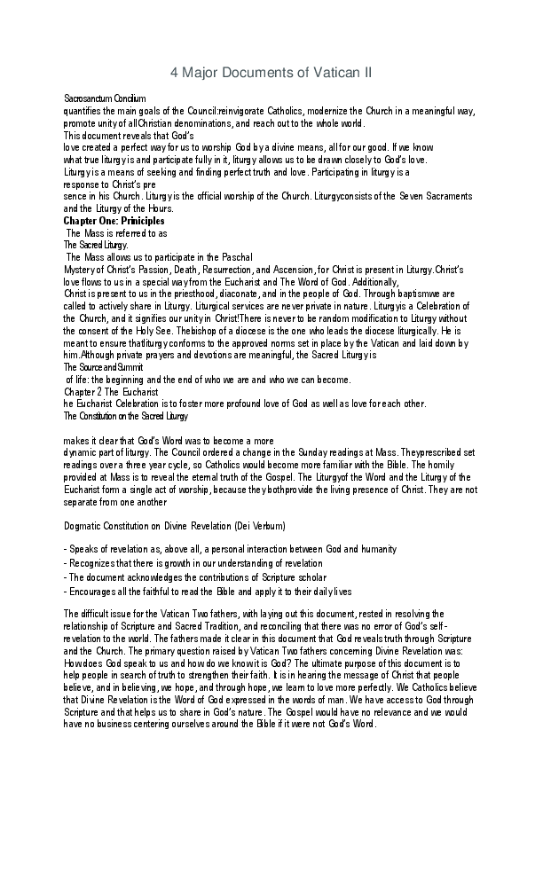(DOC) Major Documents of Vatican II