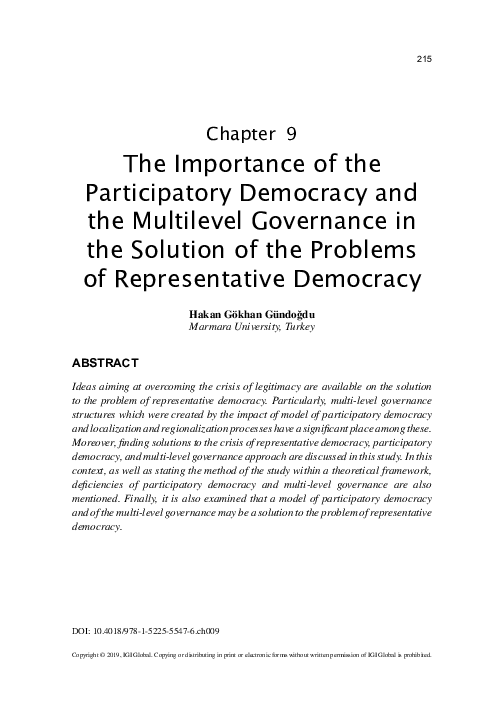 (PDF) The Importance of the Participatory Democracy and the Multilevel ...