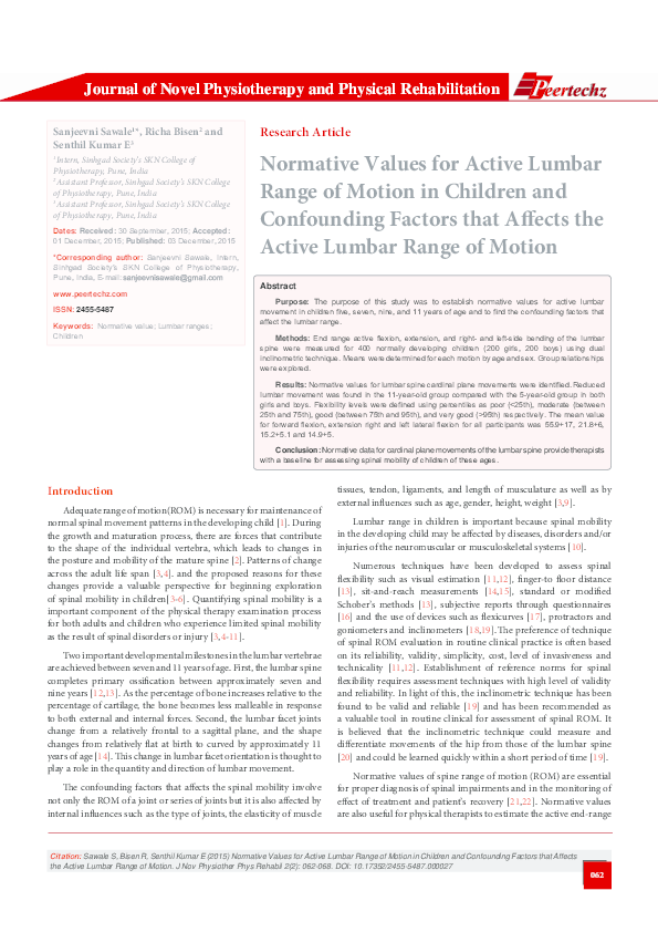 (PDF) Normative Values for Active Lumbar Range of Motion in Children ...