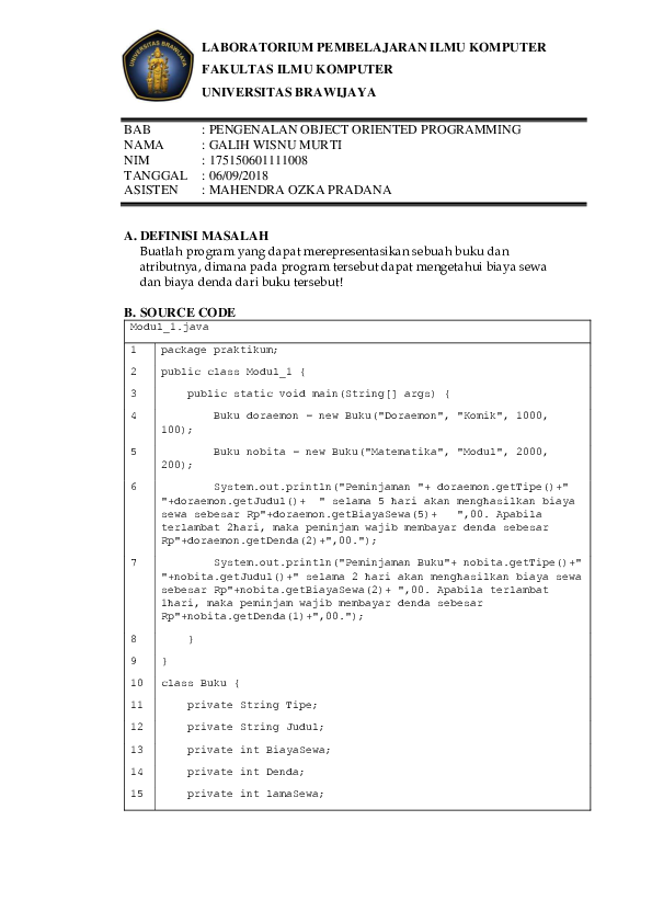 (PDF) ASD1 PENGENALAN OBJECT ORIENTED PROGRAMING