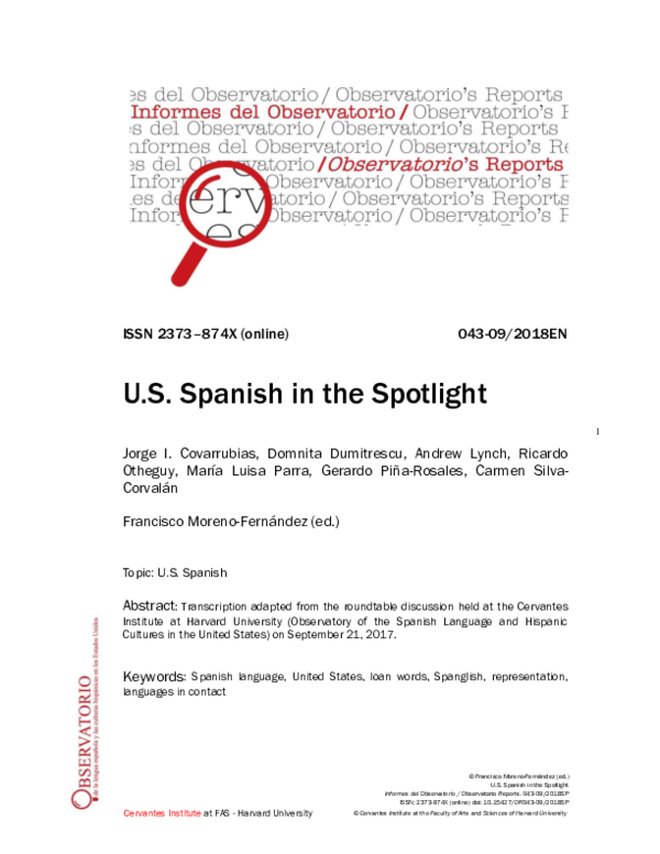 (PDF) Spanish in the Spotlight