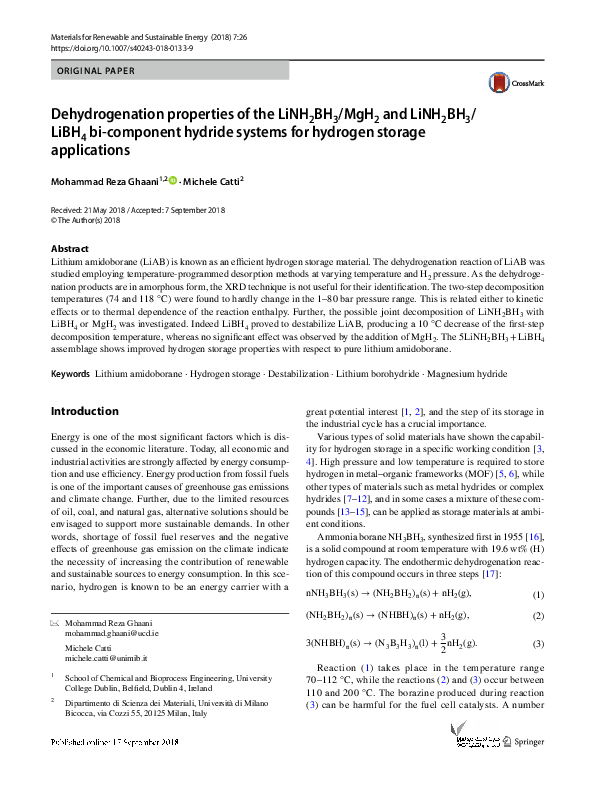 (PDF) Dehydrogenation properties of the LiNH 2 BH 3 /MgH 2 and LiNH 2 BH 3 / LiBH 4 bi‑component ...