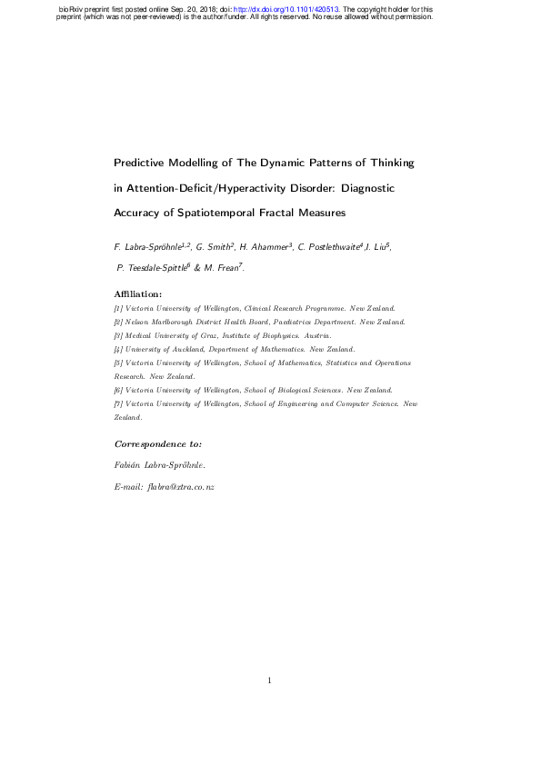 (PDF) Predictive Modelling of The Dynamic Patterns of Thinking in ...