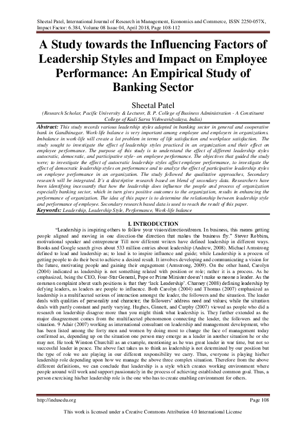 (PDF) A Study towards the Influencing Factors of Leadership Styles and ...