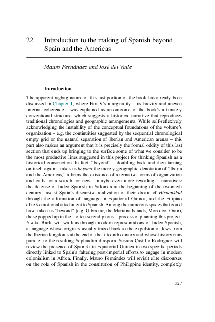 (PDF) Introduction to "The making of Spanish beyond Spain and the Americas"