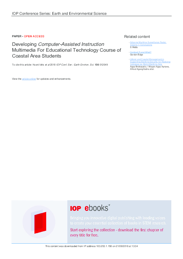 (PDF) Developing Computer-Assisted Instruction Multimedia For Educational Technology Course of ...
