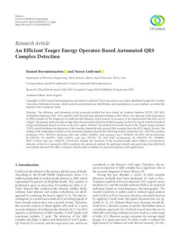 (PDF) An Efficient Teager Energy Operator-Based Automated QRS Complex ... (PDF) An Efficient Teager Energy Operator-Based Automated QRS Complex ...