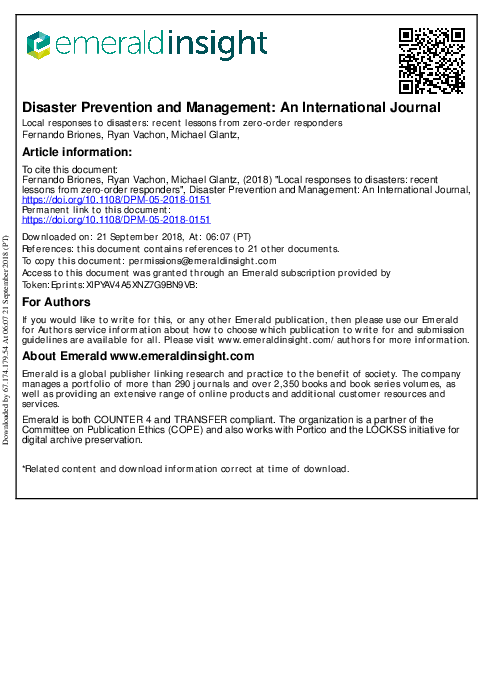 (PDF) Disaster Prevention and Management: An International Journal ...