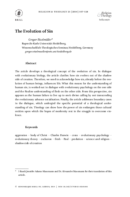 (PDF) The Evolution of Sin
