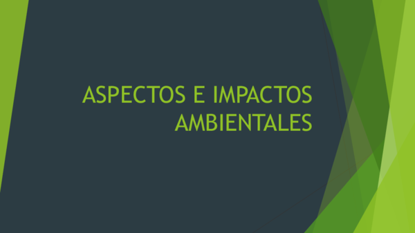 (PPT) ASPECTOS E IMPACTOS AMBIENTALES