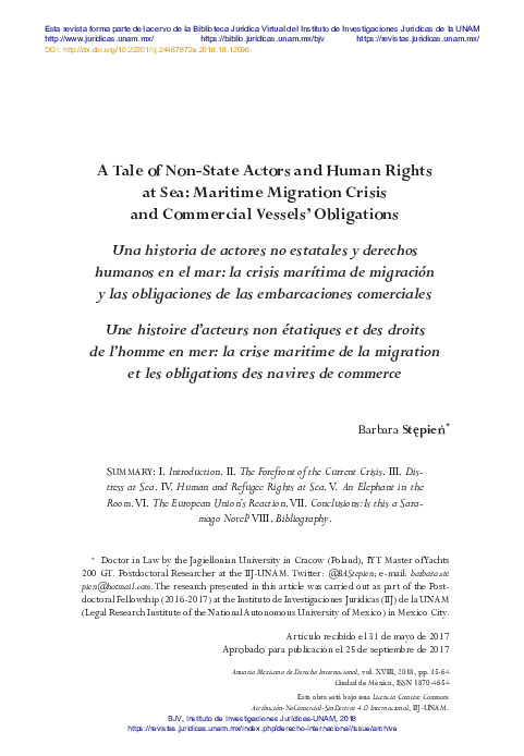 (PDF) A Tale of Non-State Actors and Human Rights at Sea: Maritime ...