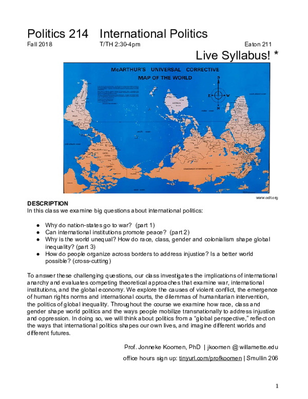 (PDF) Intro to International Politics Syllabus