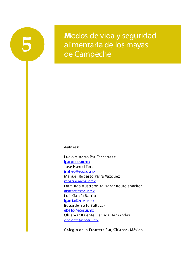 (PDF) Modos de vida y seguridad alimentaria de los mayas de Campeche ...