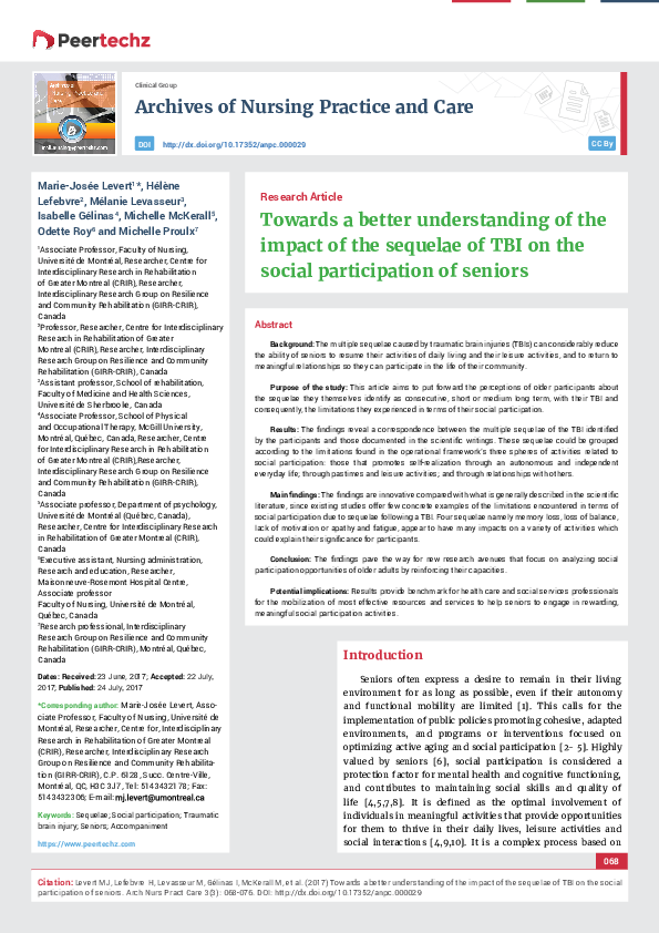 (PDF) Towards a better understanding of the impact of the sequelae of ...