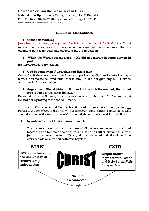 (DOC) Creed of Chalcedon