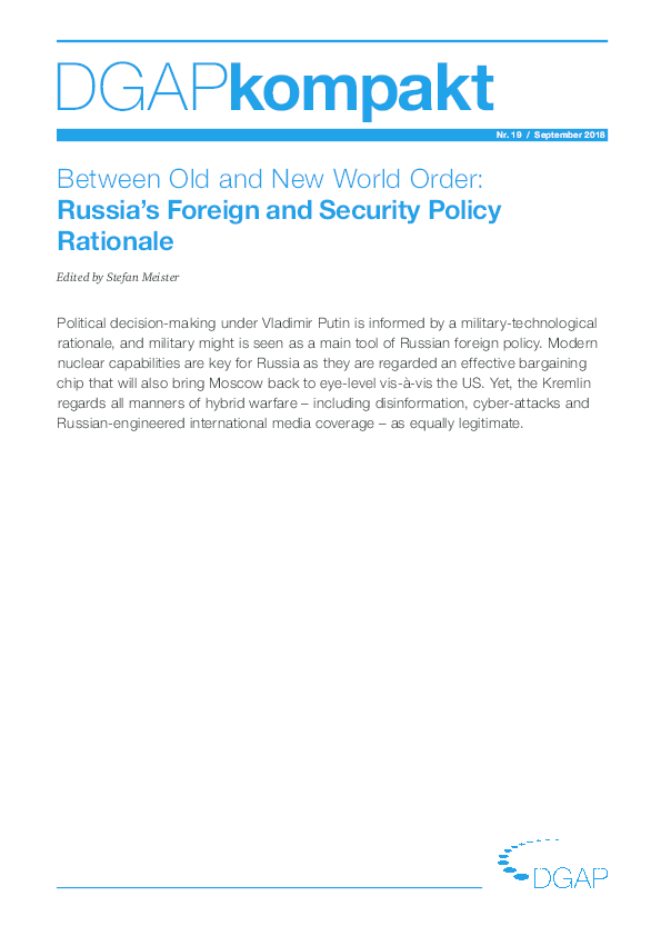 (PDF) Between Old and New World Order: Russia's Foreign and Security ...