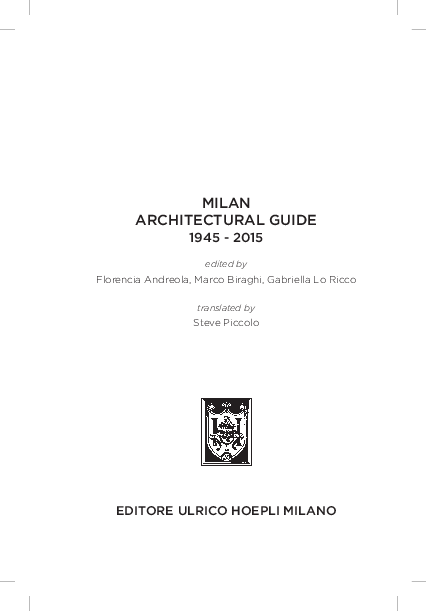 (PDF) Milan Architectural Guide 1945–2015