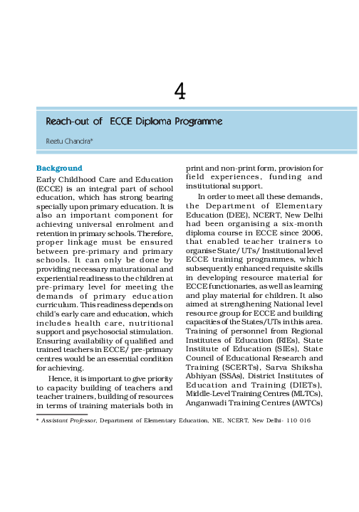 (PDF) Reach-out of ECCE Diploma Programme