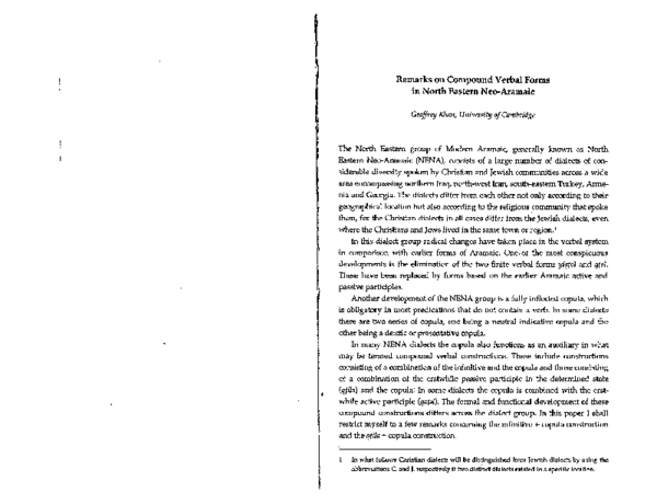 (PDF) Geoffrey Khan, “Remarks on Compound Verbal Forms in North Eastern ...