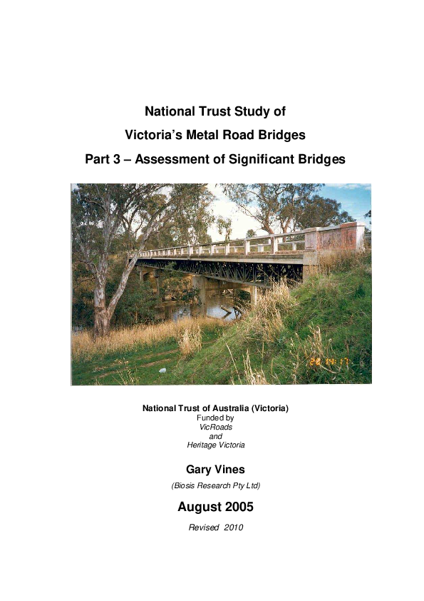 (PDF) National Trust Study of Victoria's Metal Road Bridges Part 3 ...
