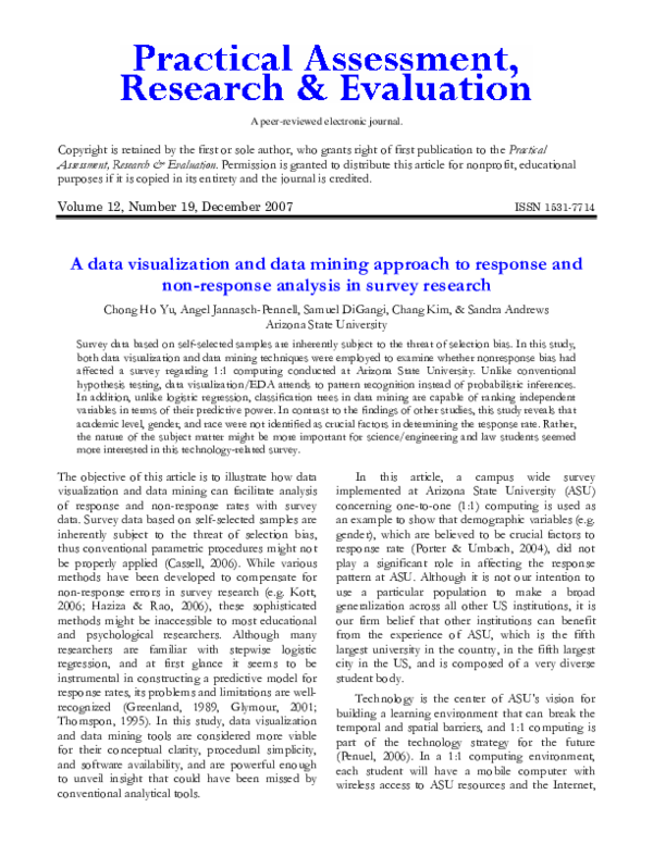 Pdf A Data Visualization And Data Mining Approach To Response And Non