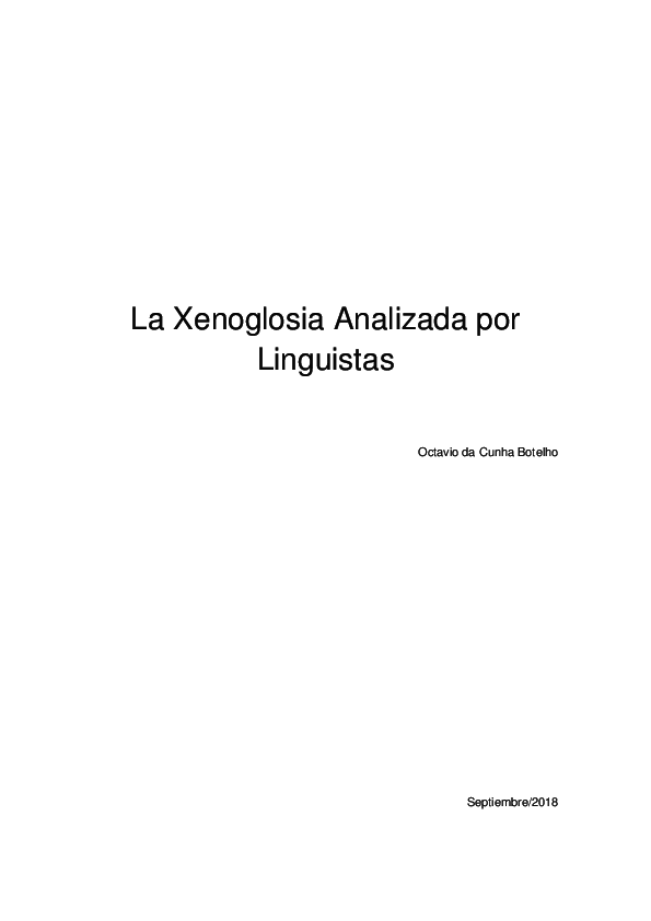 (DOC) La Xenoglosia Analizada por Linguistas