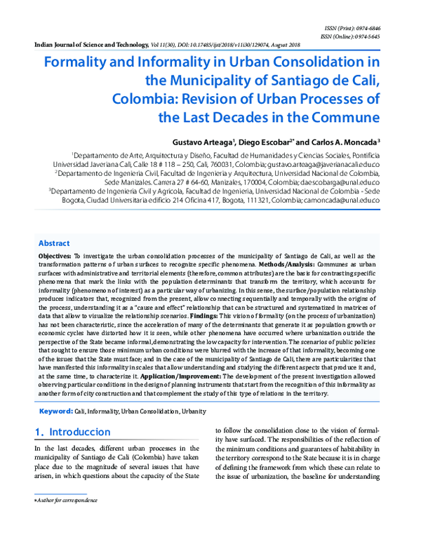 (PDF) Formality and Informality in Urban Consolidation in the ...