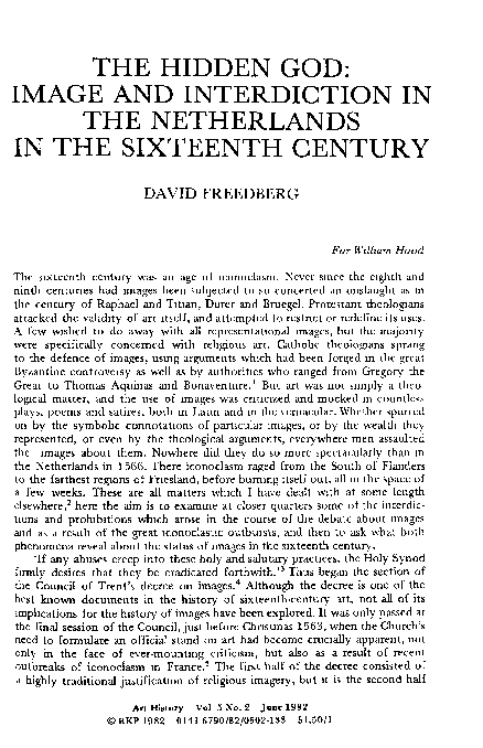 The Hidden God: Image and Interdiction in the Netherlands in the ...