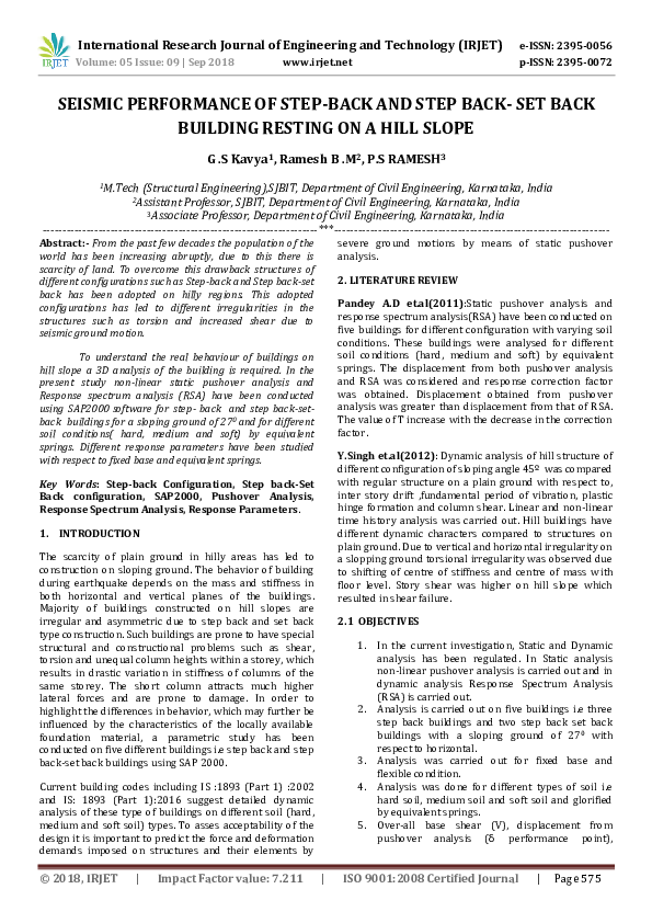 (PDF) IRJET- SEISMIC PERFORMANCE OF STEP-BACK AND STEP BACK-SET BACK ...
