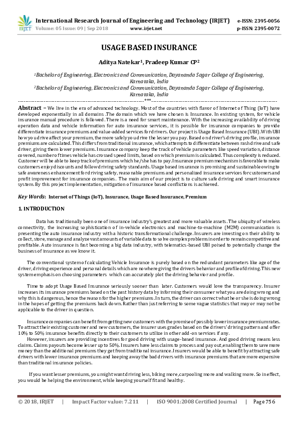 (PDF) IRJET- USAGE BASED INSURANCE