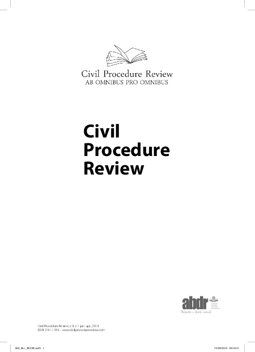 (PDF) Civil Procedure Review - 2018, issue 1