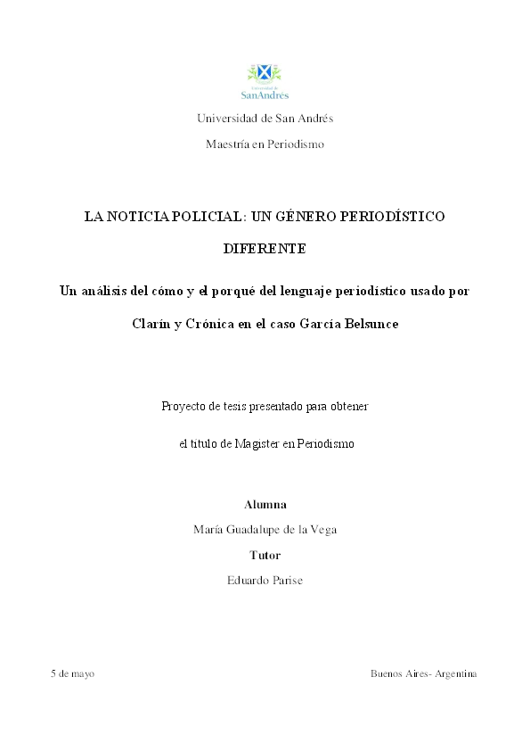 (PDF) LA NOTICIA POLICIAL: UN GÉNERO PERIODÍSTICO