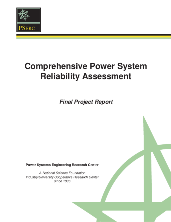 (PDF) Comprehensive Power System Reliability Assessment Final Project Report