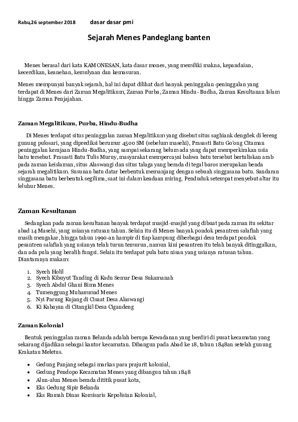 (DOC) Sejarah Menes Pandeglang banten