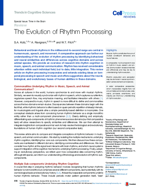 (PDF) The Evolution of Rhythm Processing