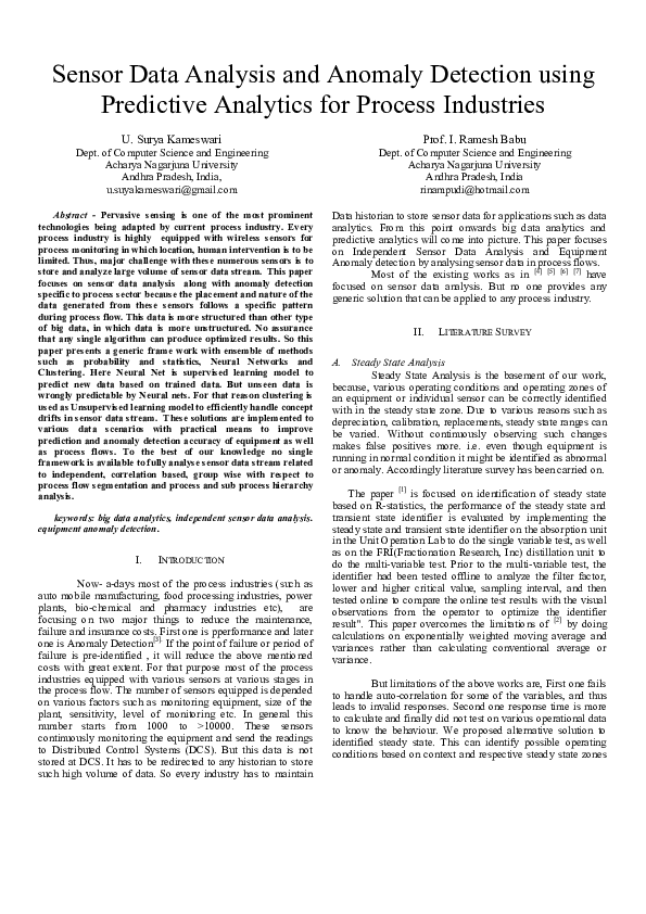 (PDF) Sensor Data Analysis and Anomaly Detection using Predictive ...