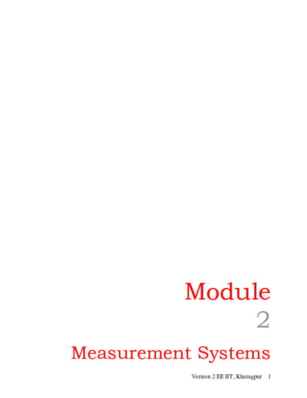 (PDF) Module 2 Measurement Systems