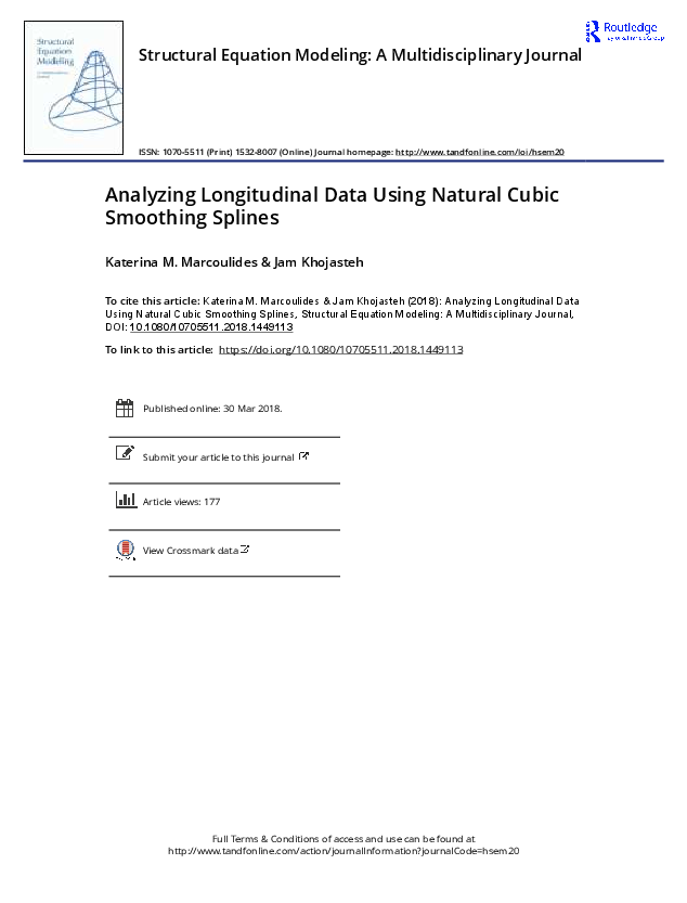 Pdf Analyzing Longitudinal Data Using Natural Cubic Smoothing Splines