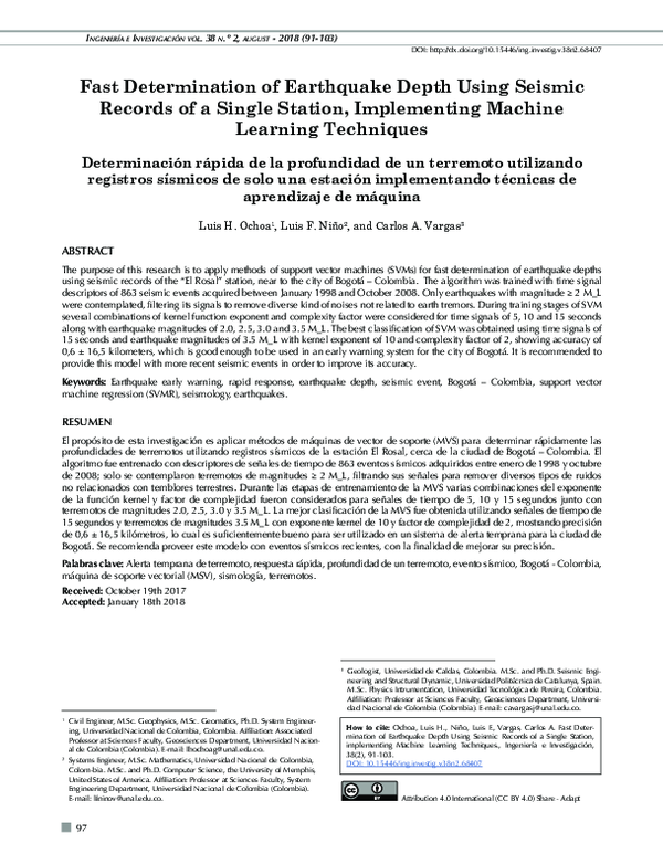 Pdf Determination Of Earthquake Depth Using Seismic Records Of A Single Station Implementing