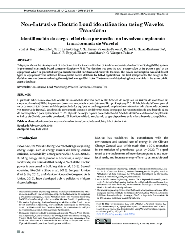 (PDF) Non-Intrusive Electric Load identification using Wavelet Transform