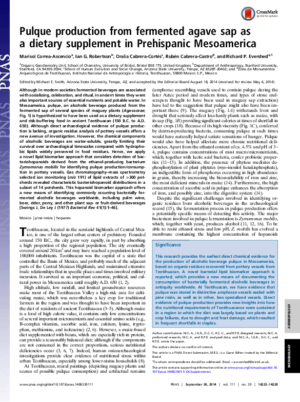 (PDF) Pulque production from fermented agave sap as a dietary ...