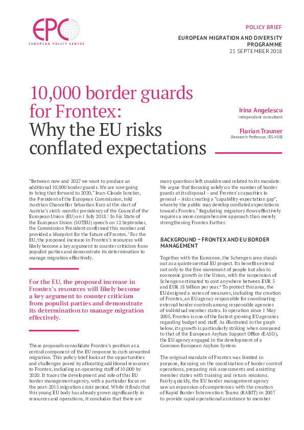 (PDF) 10,000 border guards for Frontex: why the EU risks conflated ...