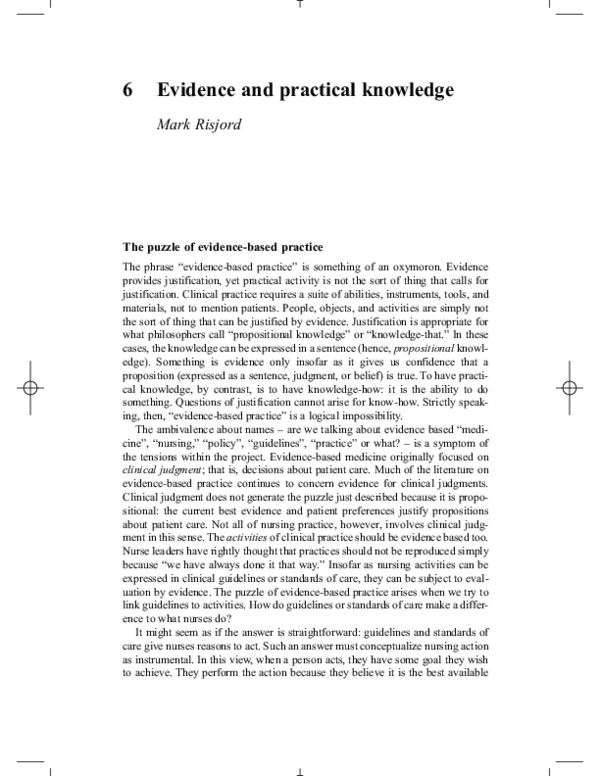 (PDF) Evidence and practical knowledge: The puzzle of evidence-based ...