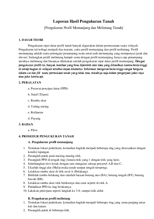 (DOC) Laporan Hasil Pengukuran Tanah