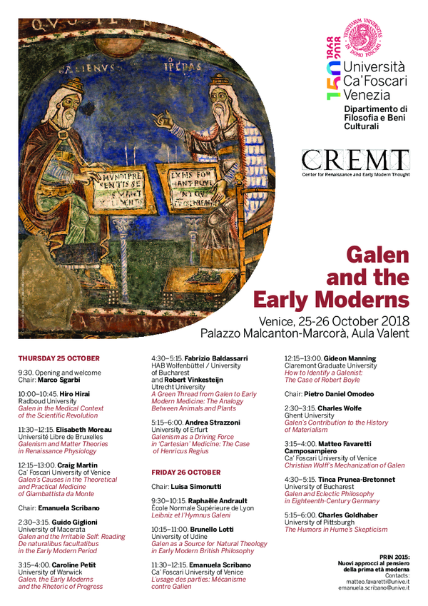 (PDF) Conference program: Galen and the Early Moderns