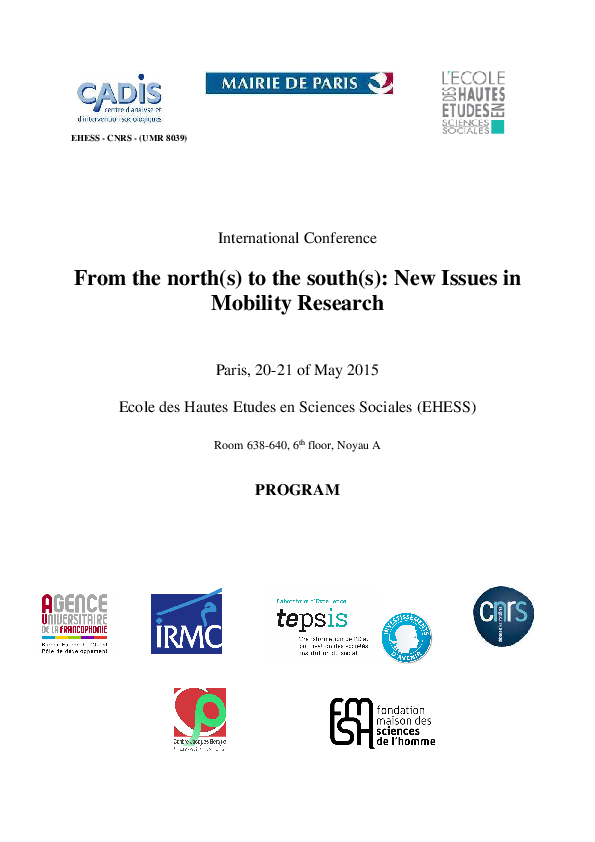 (PDF) Program From the North(s) to the South(s) : New Issues in ...