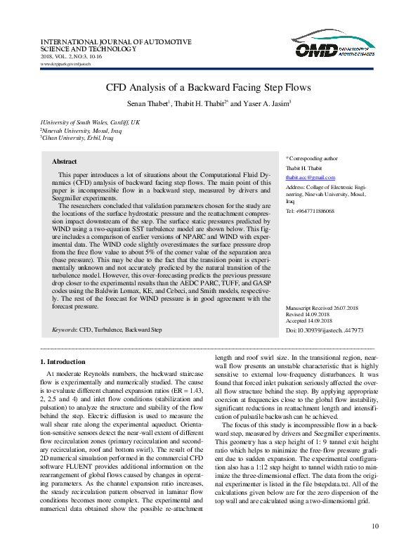 (PDF) INTERNATIONAL JOURNAL OF AUTOMOTIVE SCIENCE AND TECHNOLOGY CFD ...