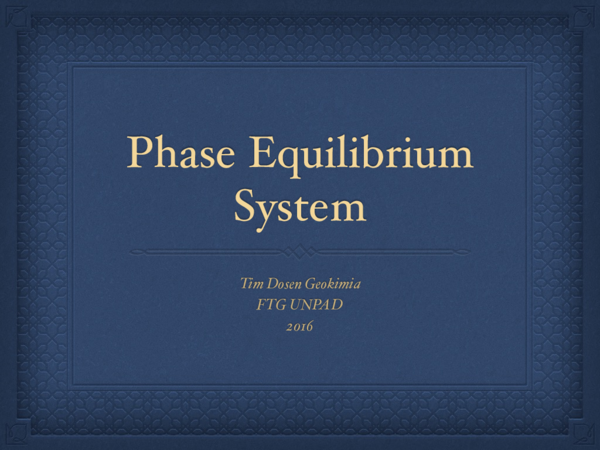 (PDF) Phase Equilibrium System